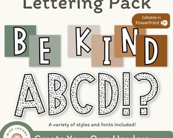 Bulletin Board Lettering Pack | EDITABLE | Modern Jungle Classroom ...