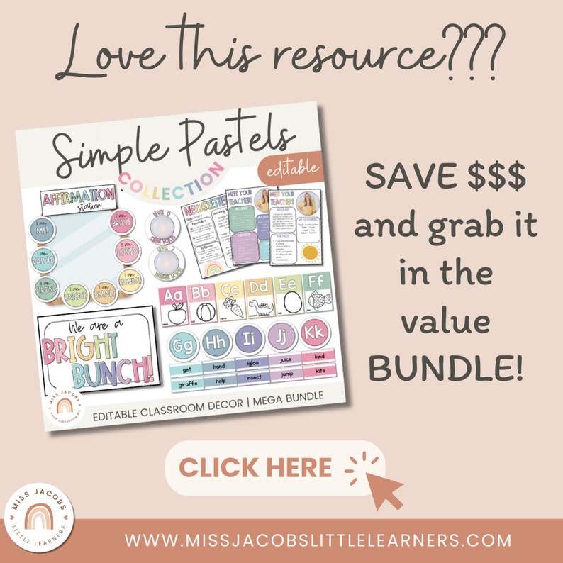 Editable Classroom Posters | PASTELS - Etsy