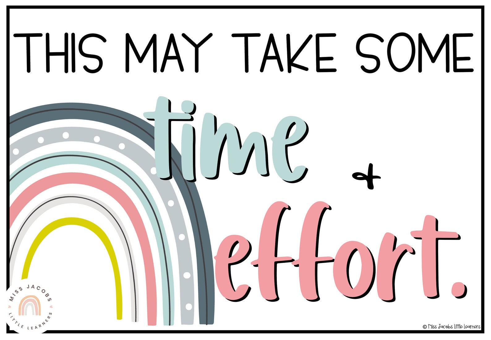 MODERN RAINBOW Growth Mindset Display Calm Colors Classroom - Etsy UK