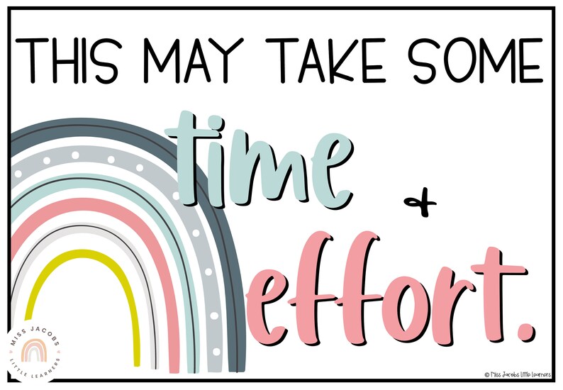 MODERN RAINBOW Growth Mindset Display Calm Colors Classroom - Etsy