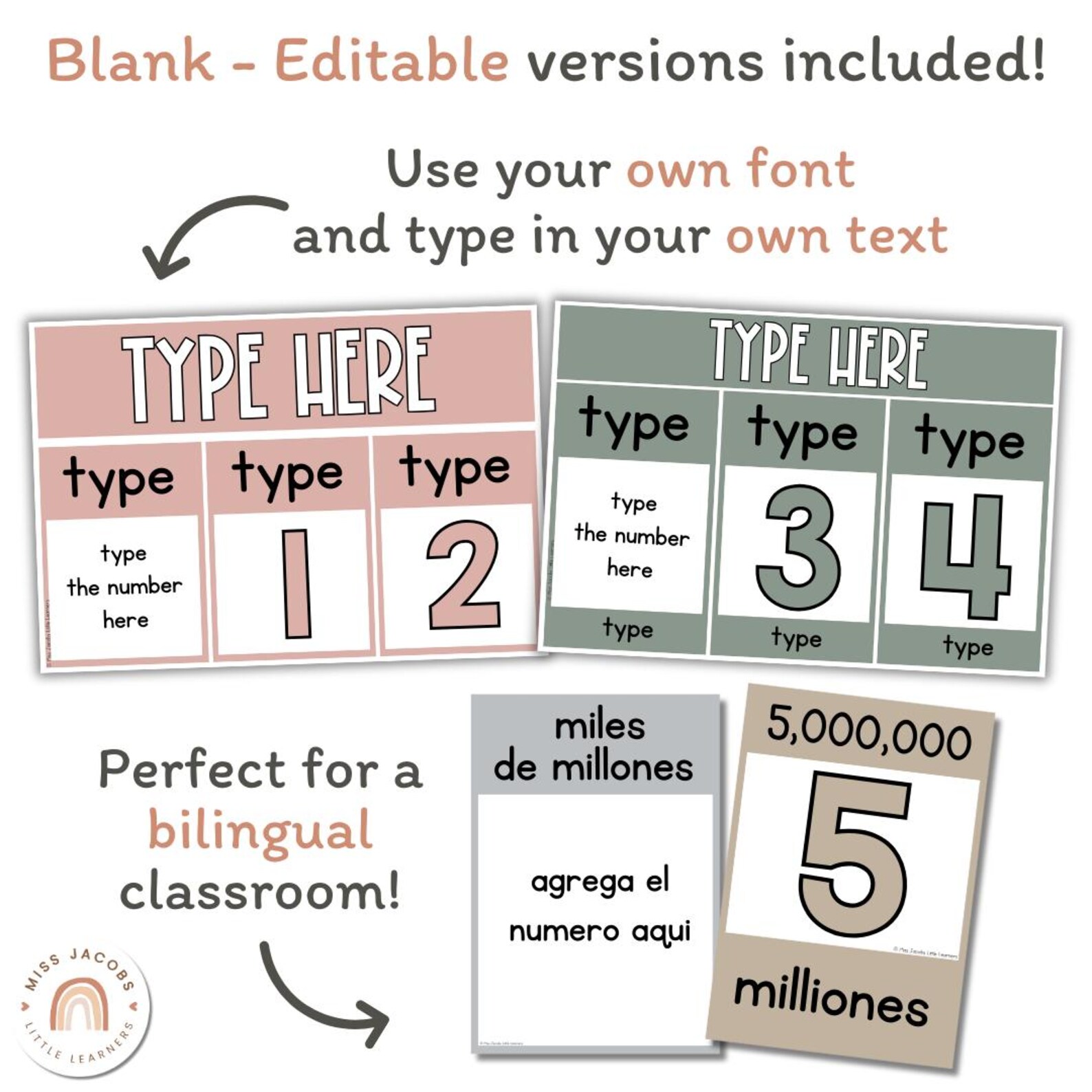 NEUTRAL Place Value Display | NEUTRAL BOHO Color Palette | Neutral ...