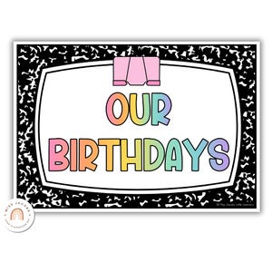 Cutesy Birthday Display Printable, Bright Birthday Classroom Wall ...