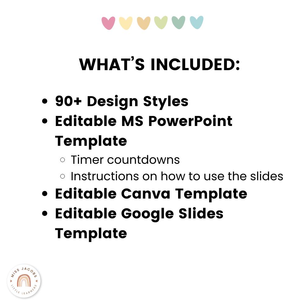 Daily Morning Meeting Slides for Teachers Spotty Pastels, Editable ...