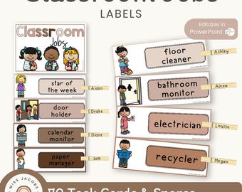 CLASSROOM JOBS DISPLAY | Ombre Neutrals | Editable - Etsy