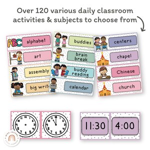 Visual Timetable | SPOTTY PASTELS Classroom Decor | Editable - Etsy UK