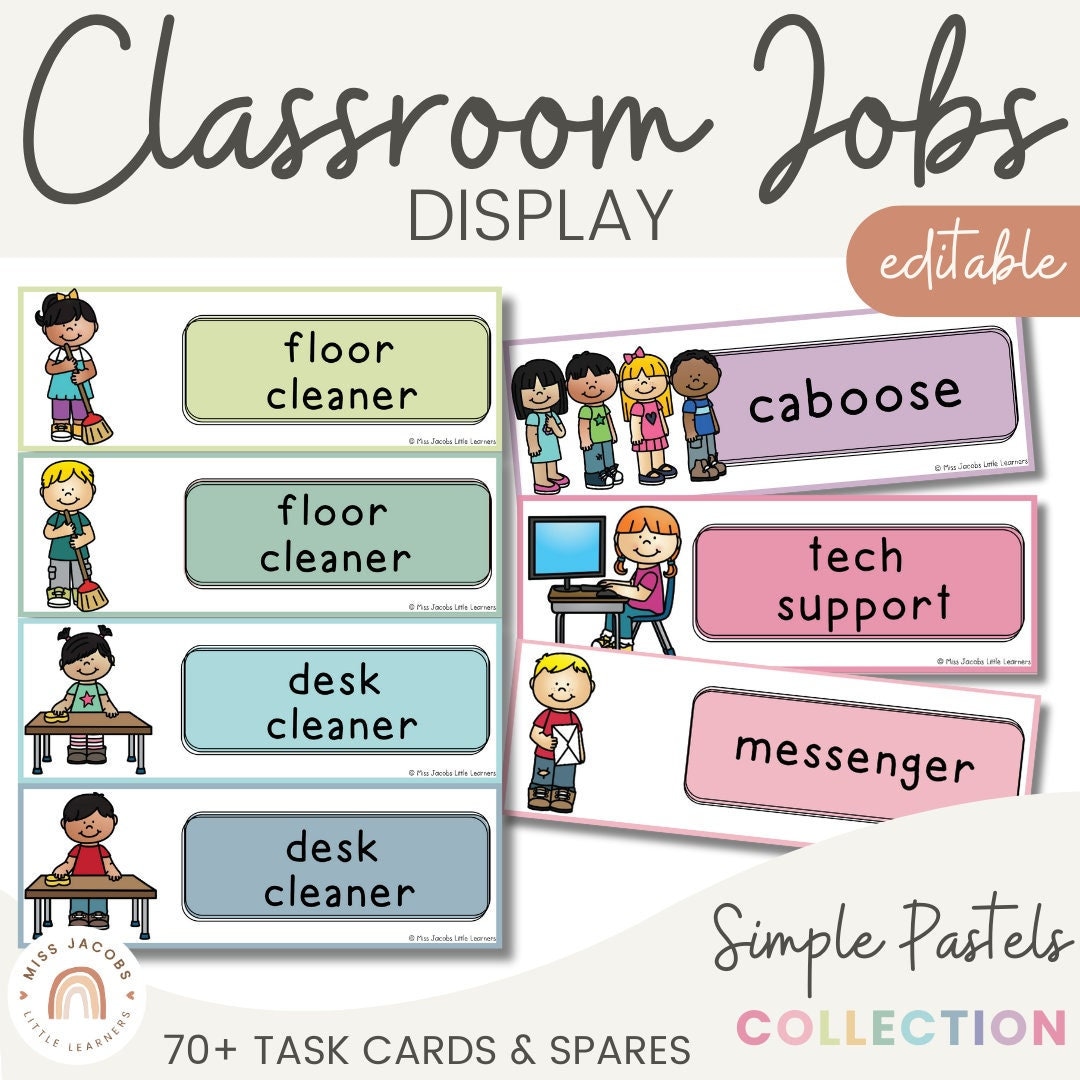 Classroom Jobs | PASTELS | Editable - Etsy