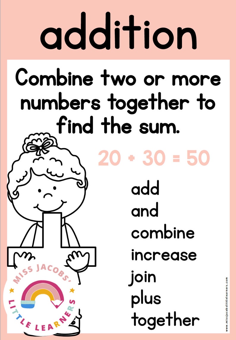 NEUTRAL Math Operation Posters Boho Neutral Color Palette | Etsy