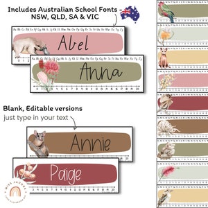 AUSTRALIANA Student Desk Plates | Editable Classroom Decor - Etsy