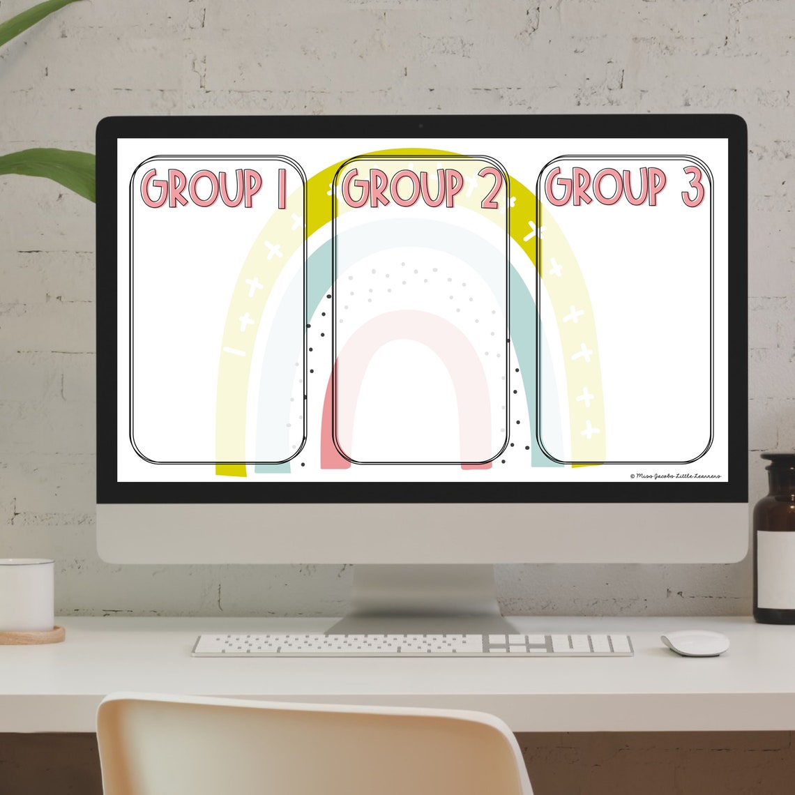 MODERN RAINBOW Slides Templates Editable Calm Colors | Etsy