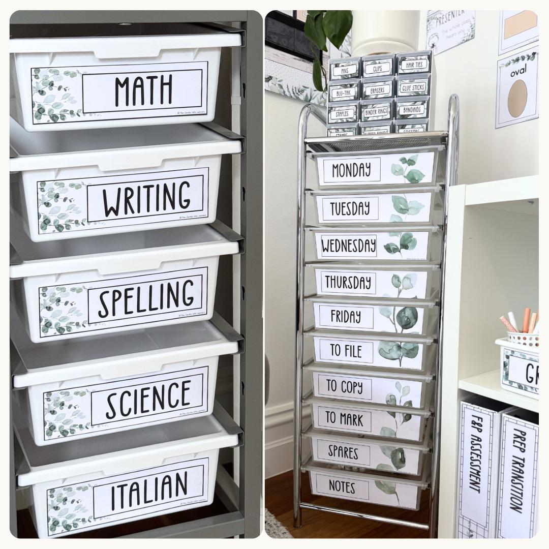 MODERN BOTANICAL Classroom Decor Bundle, Eucalyptus & Botanical Prints ...
