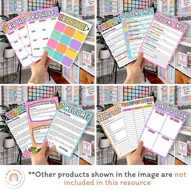 Cutesy Open House Forms Bundle, Editable Meet the Teacher Night Parent ...