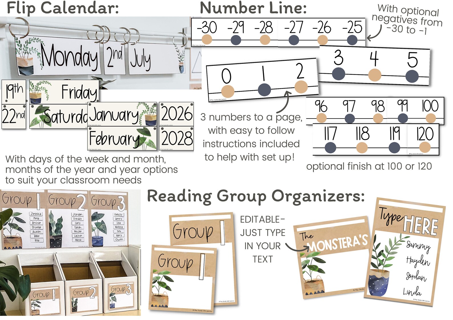 Boho Plants Classroom Decor Bundle Rustic Modern Boho Decor - Etsy