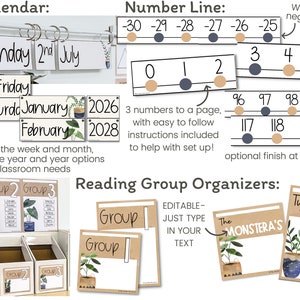 Boho Plants Classroom Decor Bundle Rustic Modern Boho Decor Editable - Etsy