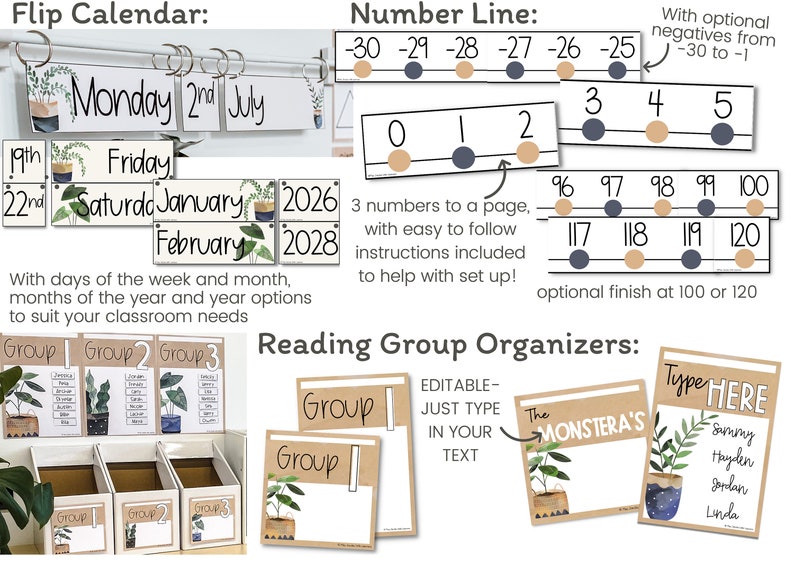 Boho Plants Classroom Decor Bundle Rustic Modern Boho Decor - Etsy