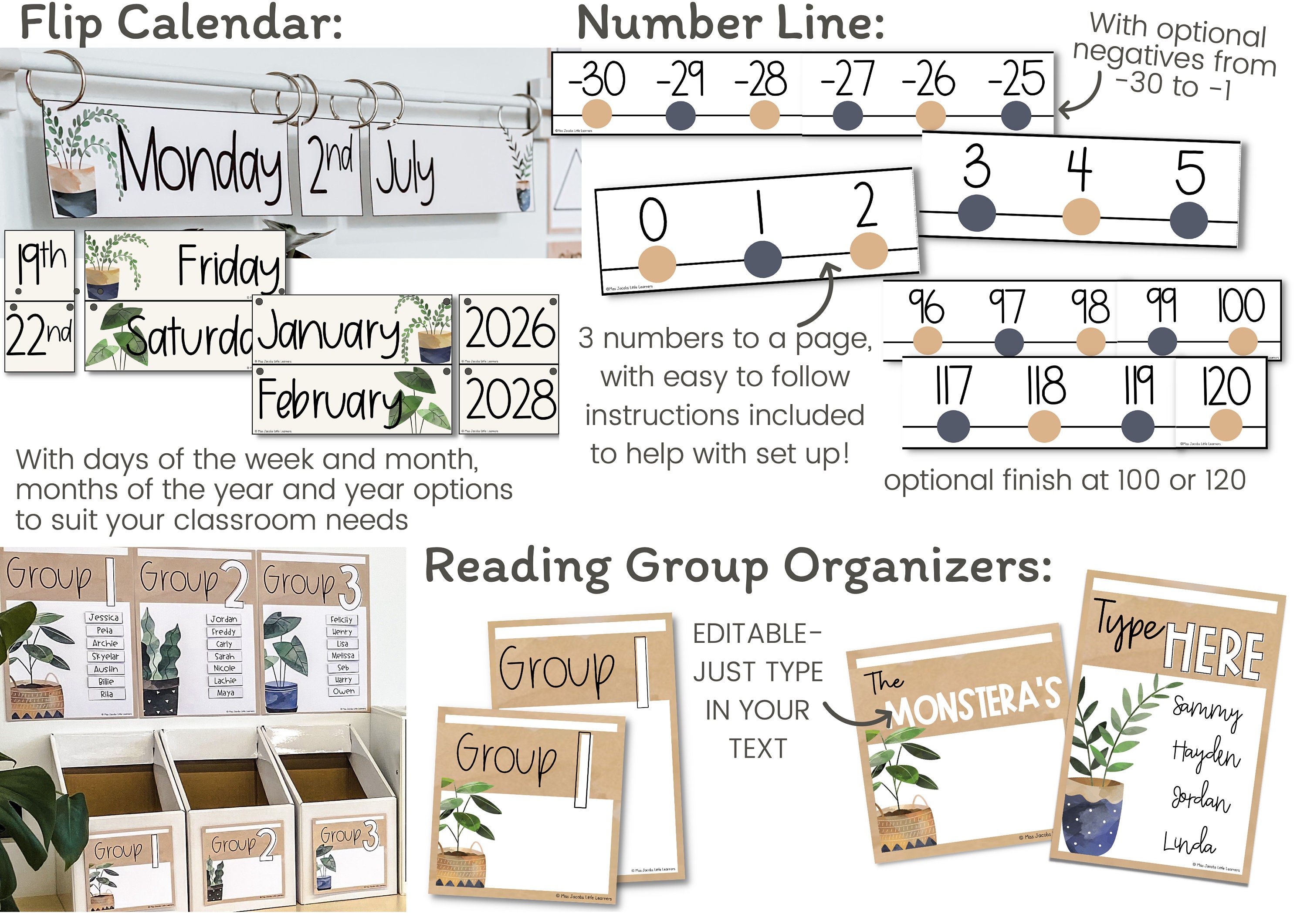 Boho Plants Classroom Decor Bundle Rustic Modern Boho Decor - Etsy ...