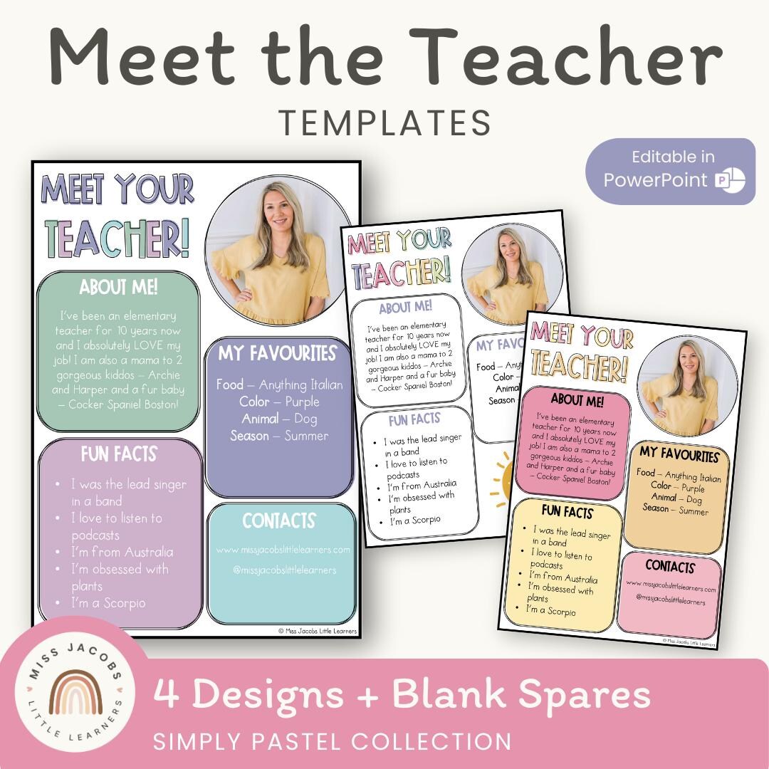 Meet the Teacher Templates | Simple Pastels | Editable - Etsy