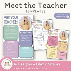 Meet the Teacher Templates | Simple Pastels | Editable - Etsy