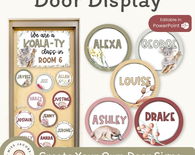 AUSTRALIANA Door Display | Flora and Fauna Classroom Decor - Etsy