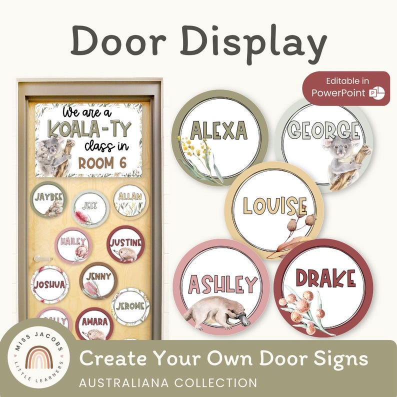 AUSTRALIANA Door Display | Flora and Fauna Classroom Decor - Etsy