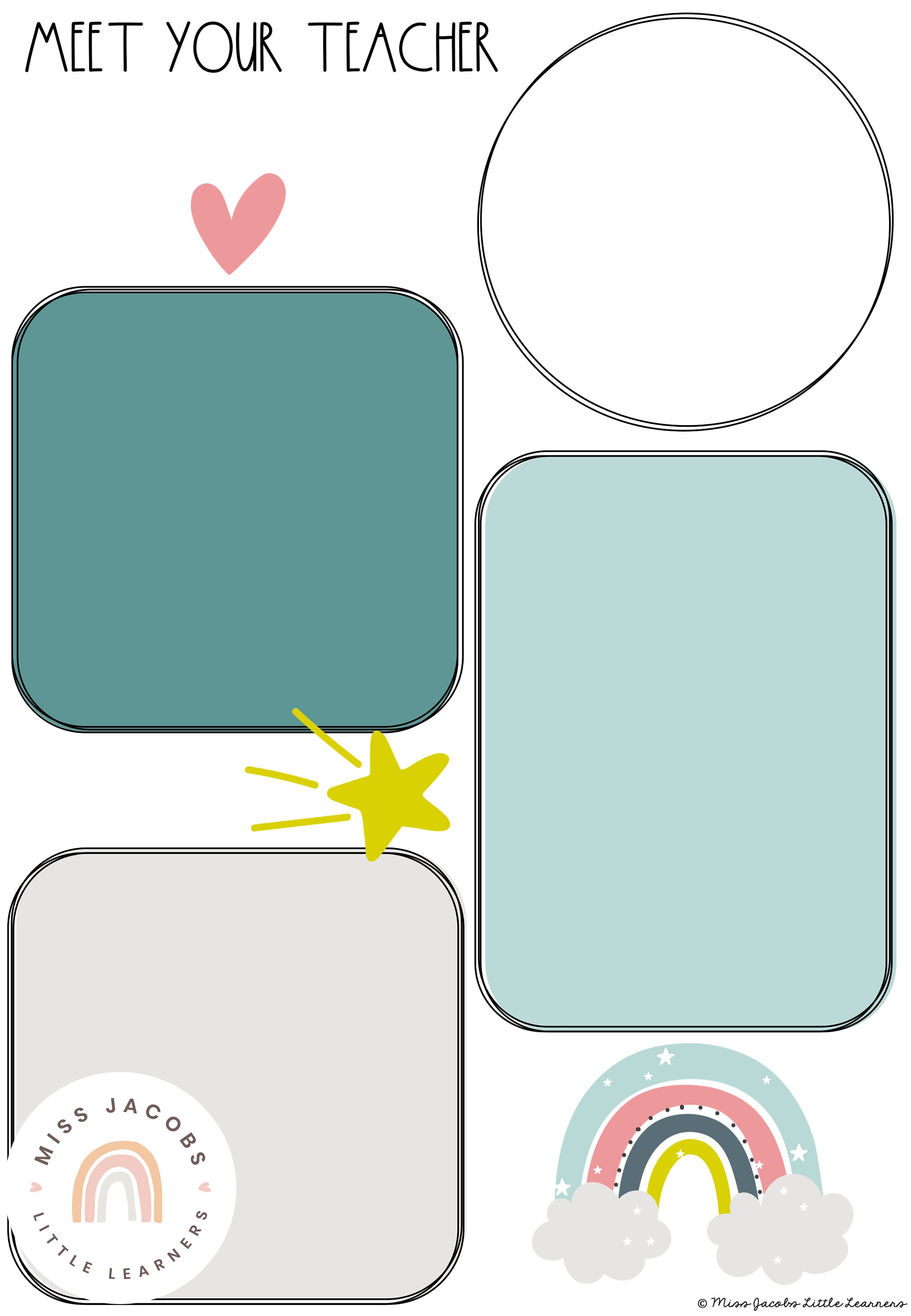 MODERN RAINBOW Meet the Teacher Editable Calm Colors - Etsy