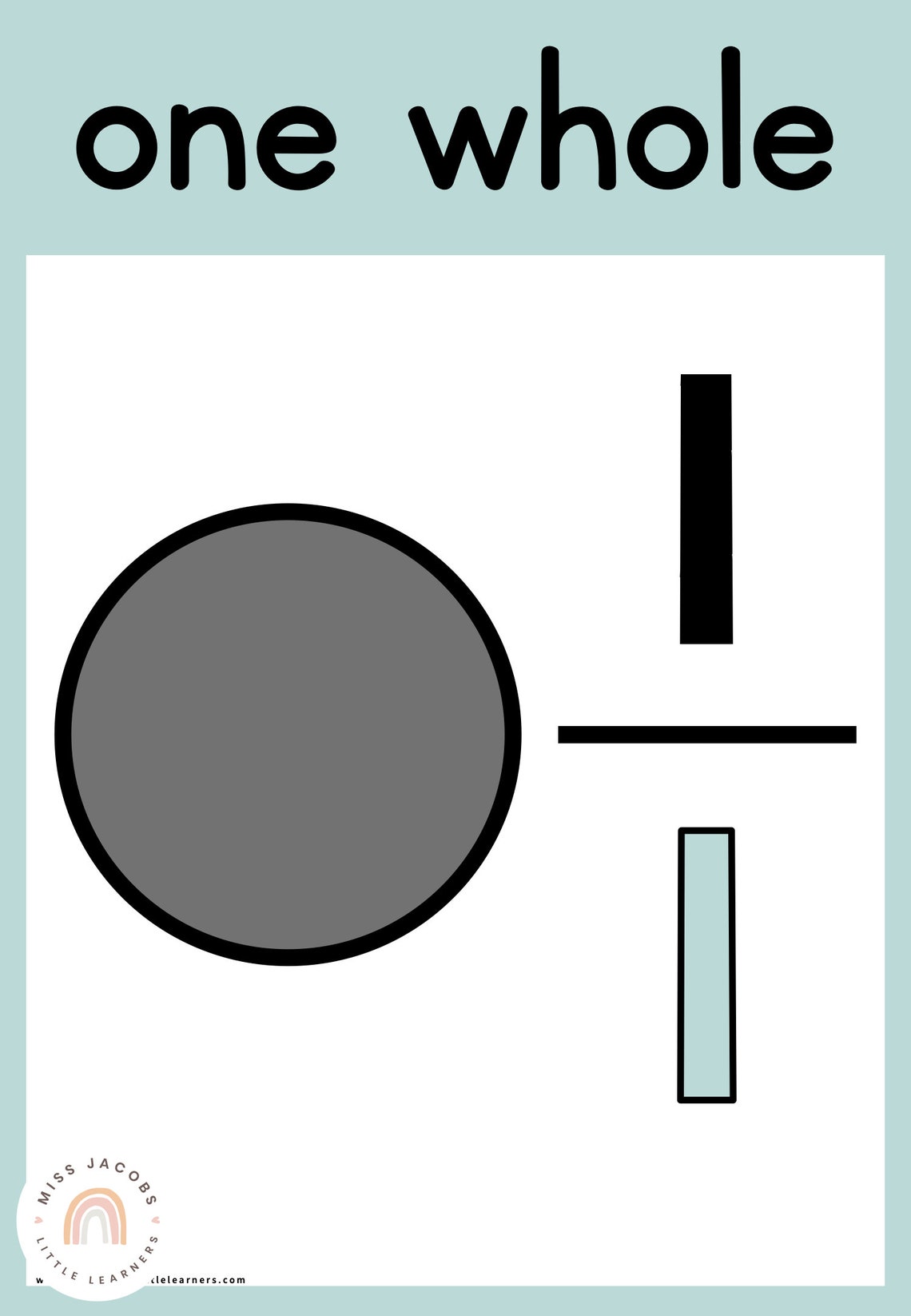 CALM COLORS Fractions Posters Math Posters Modern Rainbow | Etsy