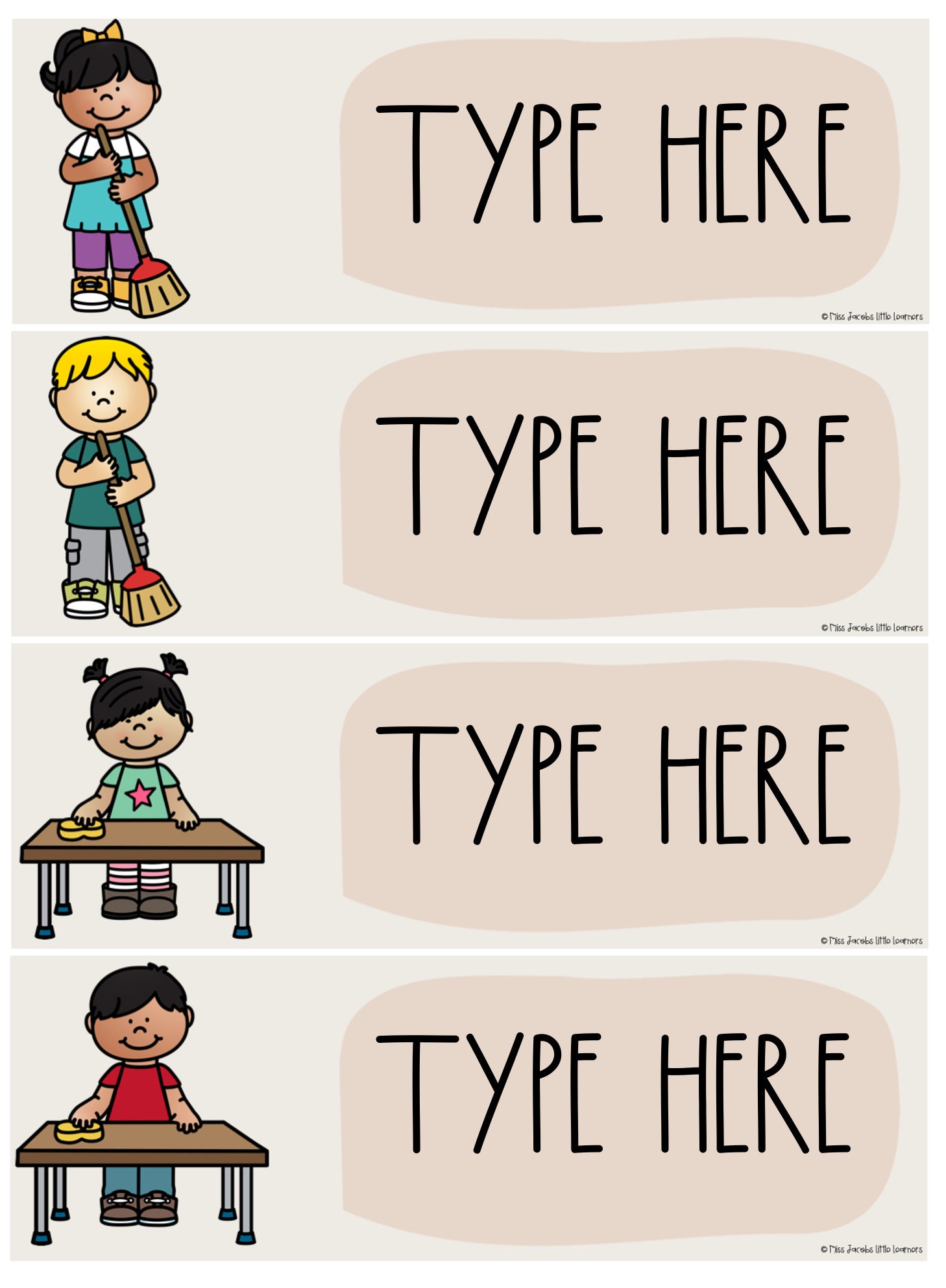 BOHO VIBES Classroom Jobs Editable Desert Neutral - Etsy UK