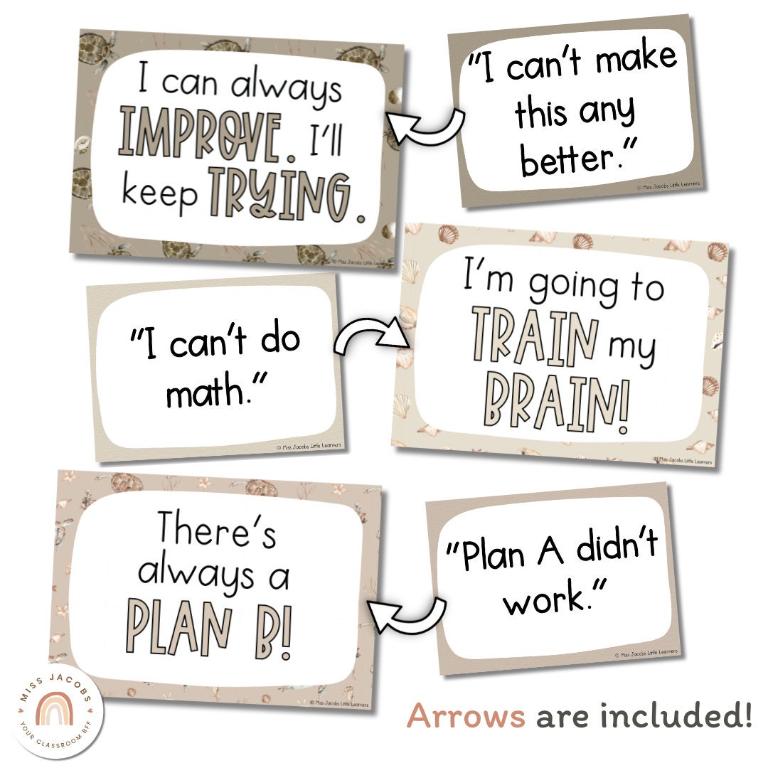 Modern Ocean Growth Mindset Display | Ocean Animals Classroom Decor ...