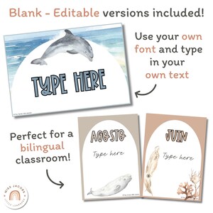Birthday Display | Modern Ocean Classroom Decor | Editable - Etsy