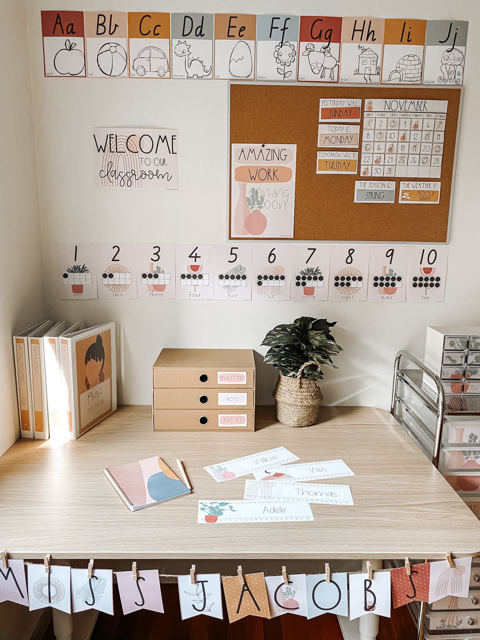 BOHO VIBES Bulletin Board Banners Neutral Classroom Bunting - Etsy UK
