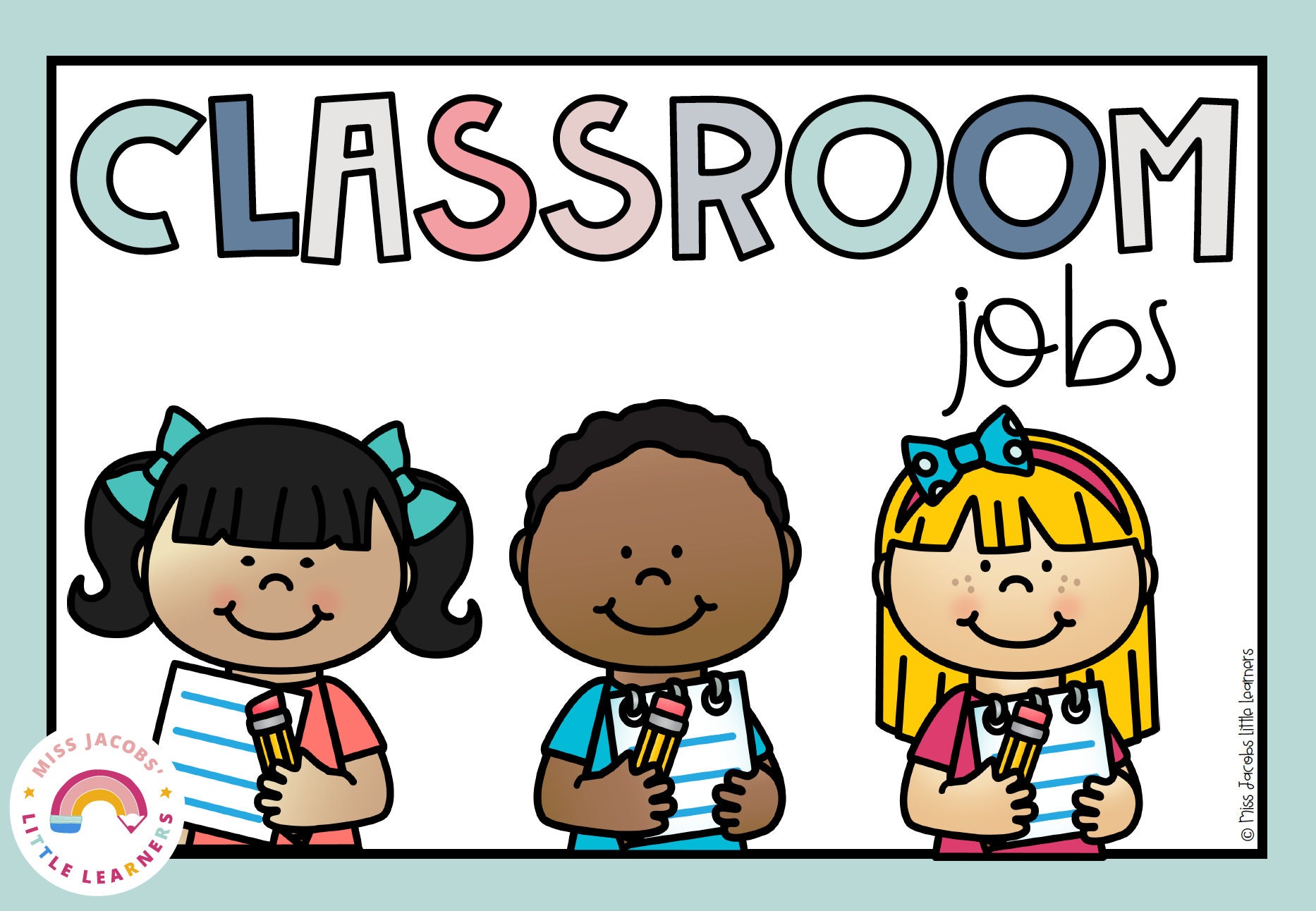 MODERN RAINBOW Classroom Jobs Display Editable Calm Colors - Etsy