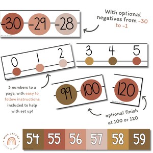 BOHO VIBES Classroom Number Line Display With Negatives | Desert ...