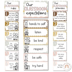 Classroom Rules Posters and Classroom Management Slips | Daisy Gingham ...