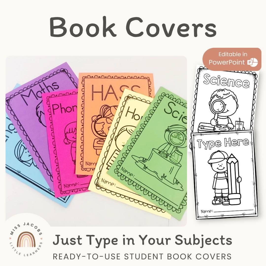 Book Covers | Editable - Etsy