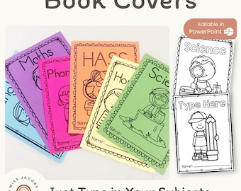 Editable Book Covers - Student Subject Classroom - Etsy