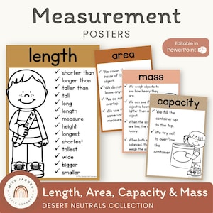 DESERT NEUTRAL Measurement Posters | Boho Vibes Classroom Decor - Etsy