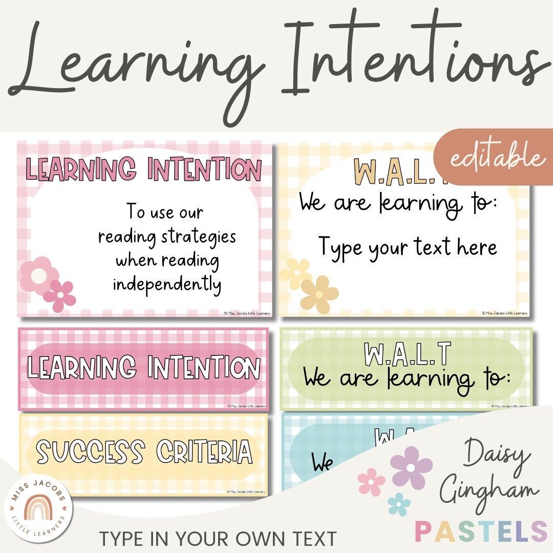 Learning Intentions & Success Criteria Posters | WALT and WALF | Daisy ...
