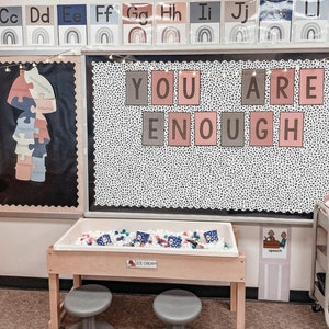 Bulletin Board Lettering Pack | Editable | BOHO & MESSY DOTS | Neutral ...