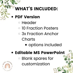 Fraction Posters, Printable Fraction Anchor Charts, Fraction to ...
