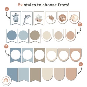Bunting and Display Banners | Modern Ocean Classroom Decor | Editable ...