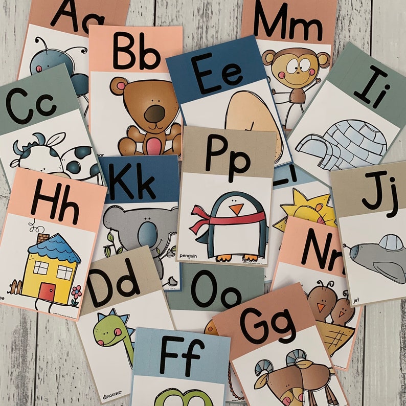 BOHO RAINBOW Alphabet Posters Editable Neutral Rainbow - Etsy