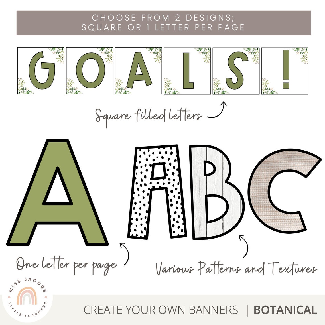 BOTANICAL Classroom Display Headers Editable Botanical - Etsy