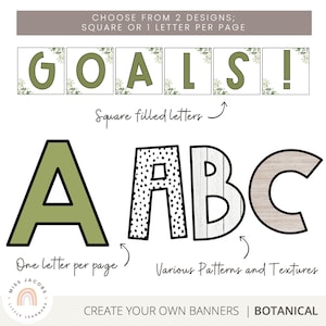 BOTANICAL Classroom Display Headers | Editable | Botanical Modern ...