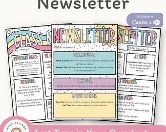 Classroom Newsletter Templates | Editable | Spotty Pastels Classroom ...