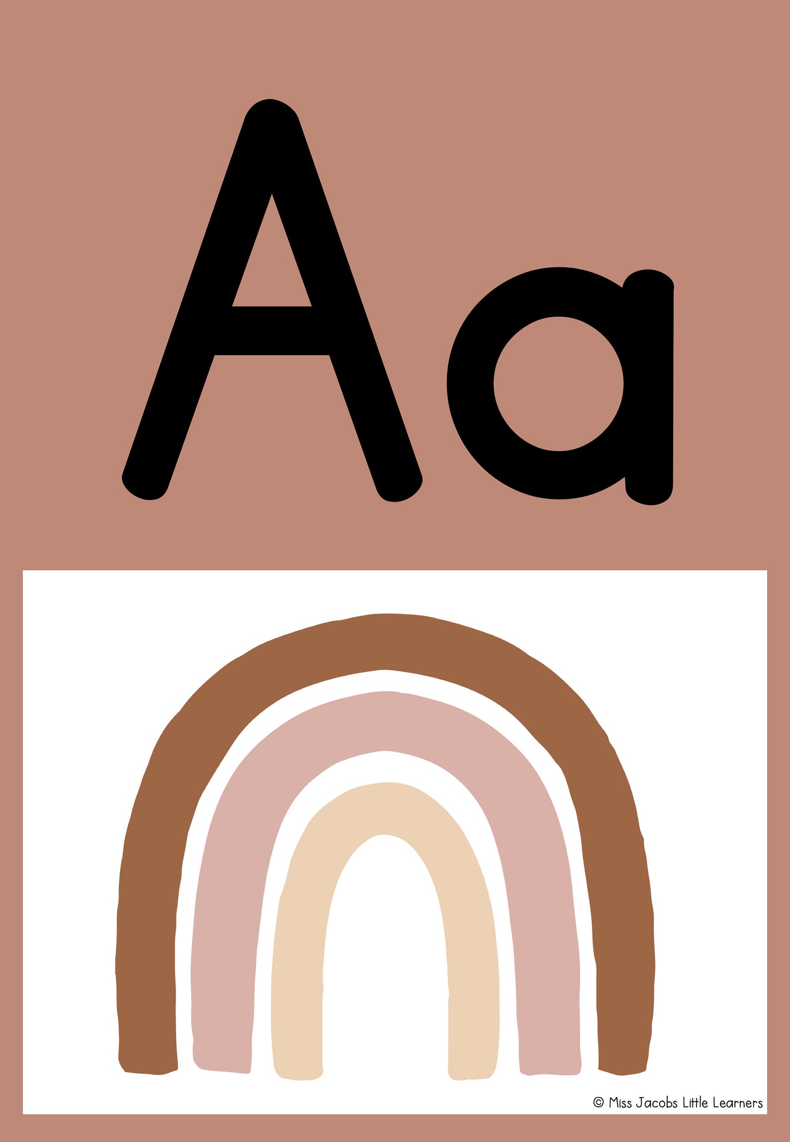 BOHO RAINBOW Alphabet Posters Editable Neutral Rainbow Vintage Retro ...