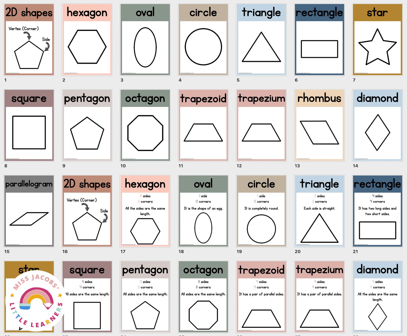 BOHO NEUTRAL Shape Posters Neutral Classroom Decor - Etsy