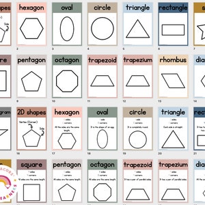 BOHO NEUTRAL Shape Posters | Neutral Classroom Decor - Etsy