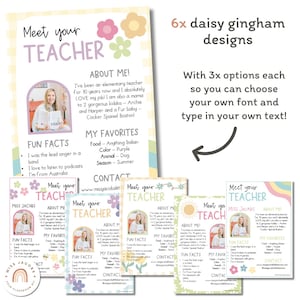 Meet the Teacher Templates | Daisy Gingham Pastels Classroom Decor ...