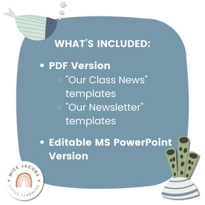 Editable Classroom Newsletter Templates | Cute Sea Life Classroom Decor ...