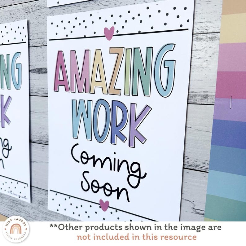 Amazing Work Coming Soon Poster | SPOTTY PASTELS - Etsy
