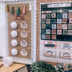 BOHO RAINBOW Classroom Calendar & Weather Display | Editable | Neutral ...